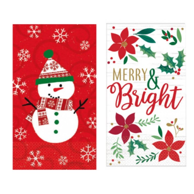 Disposable Holiday Guest Towels Paper Napkins for Bathroom, Set of 2 ...